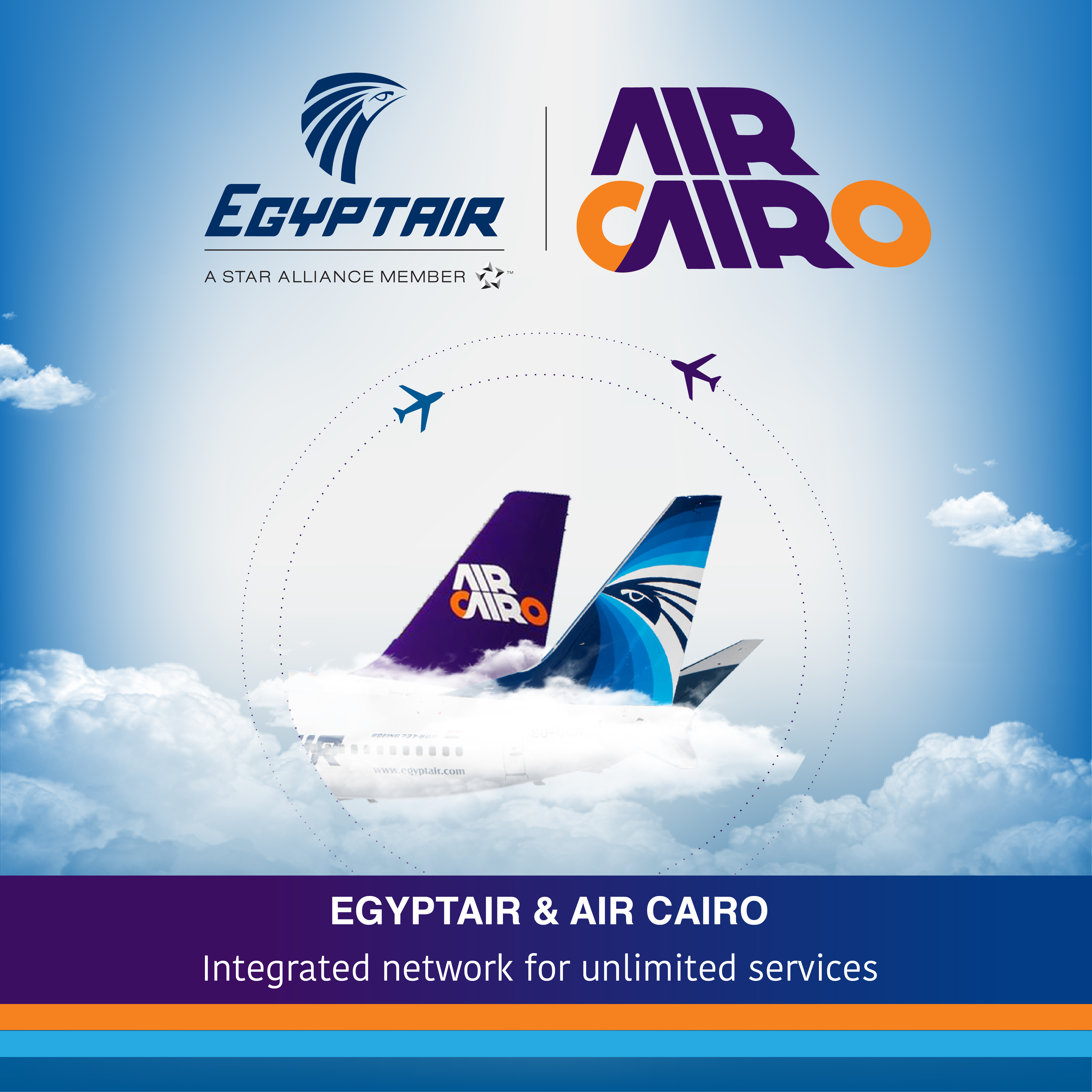 EGYPTAIR - EGYPTAIR & Air Cairo Implement the first step of cooperation